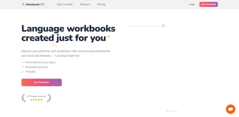 WorkbookPDF - Personalized Language Learning for Everyone